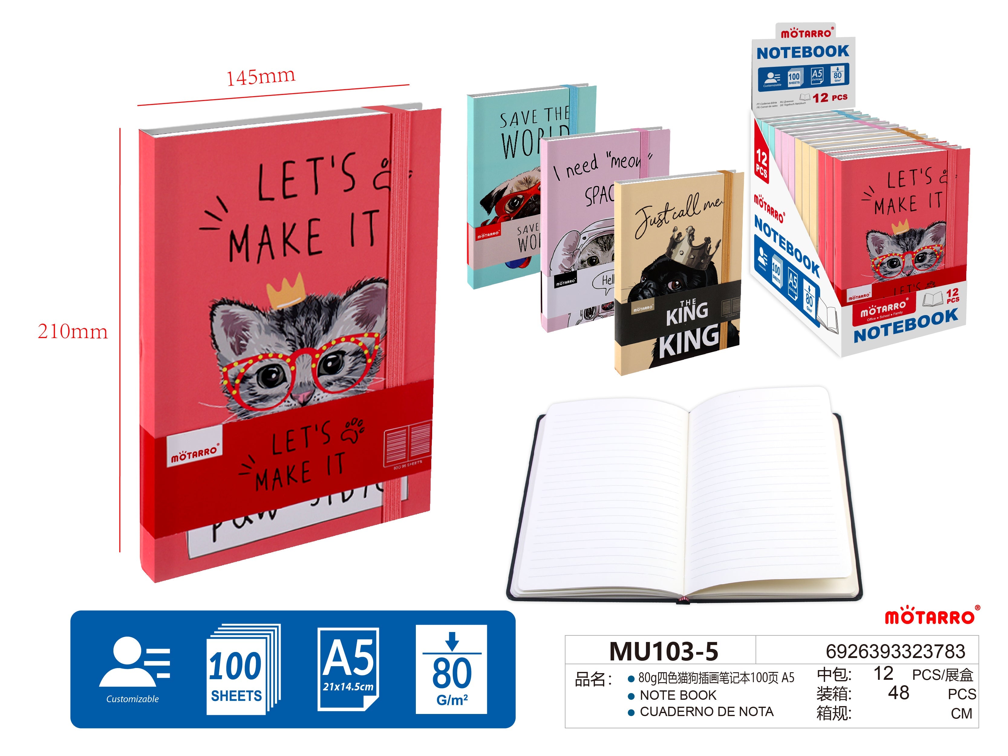 CUADERNO DE NOTA 80g100 A5